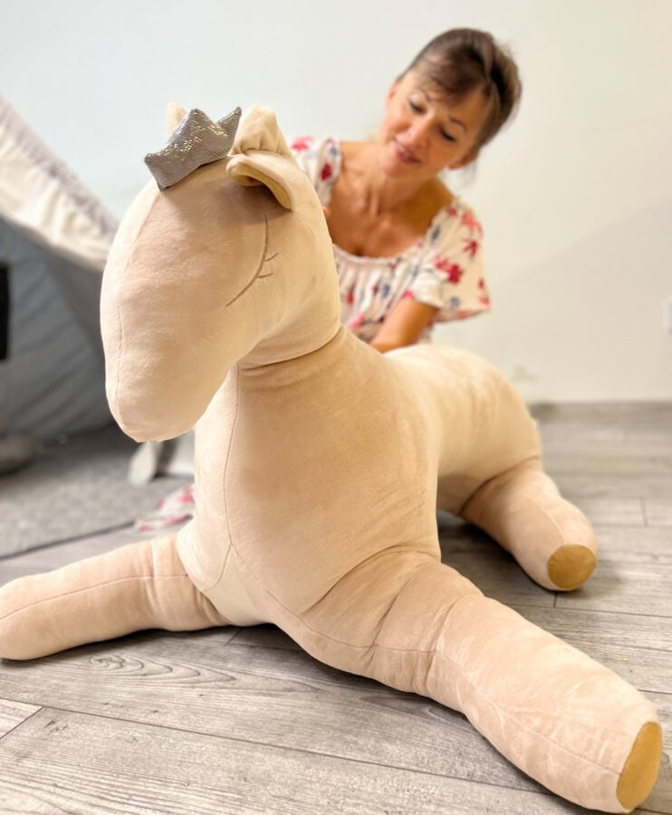 Gigantische Pegasus Knuffel Wingless – Creamy Velvet – Handgemaakt – 9 ...
