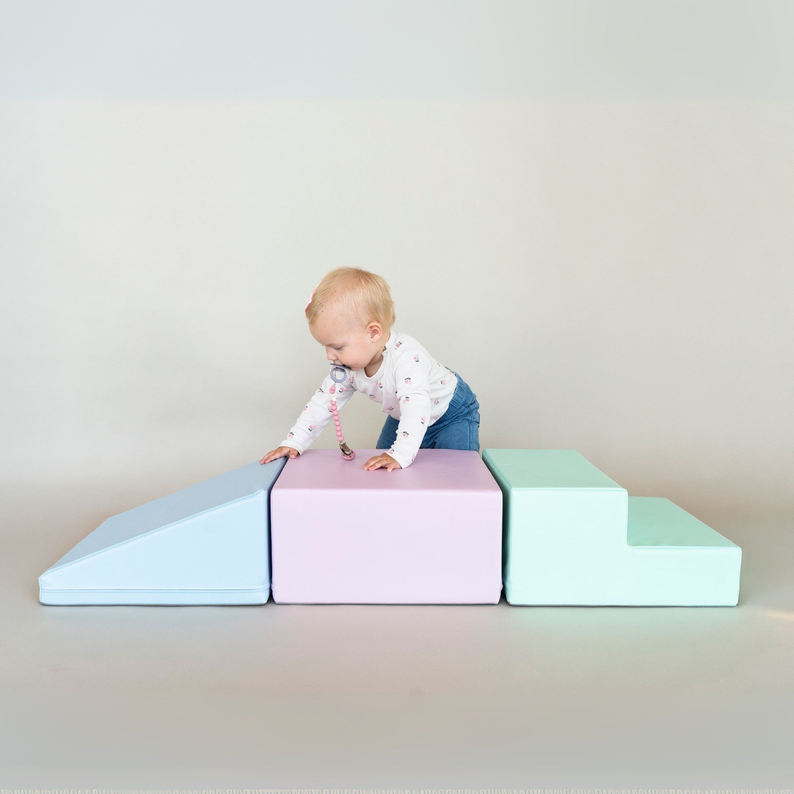 Soft Play 3 Foam Block Set - Soft Pastel Mini Climbie – Little Pure Kids